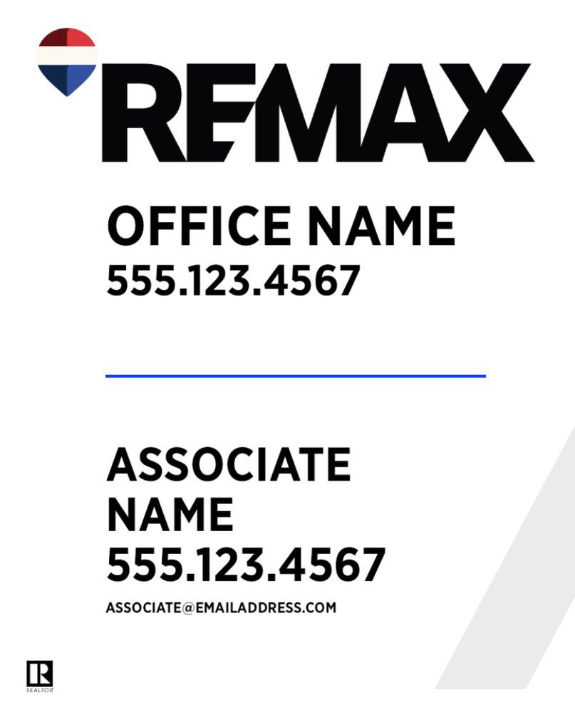 RE/MAX. 30" x 24" Vertical - Office Prominent - White Slash